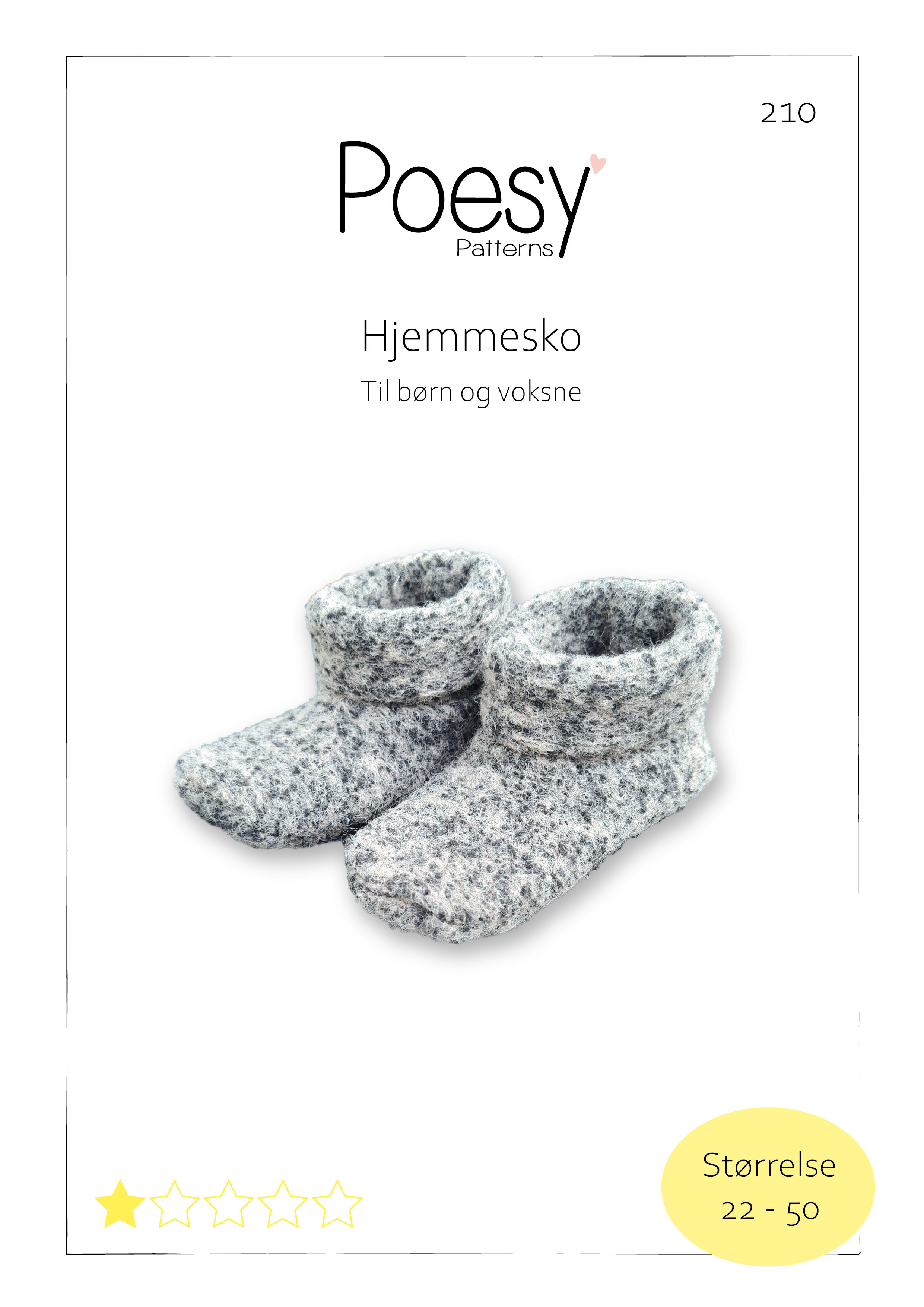 Hjemmesko til børn og voksne 210 – Poesy patterns